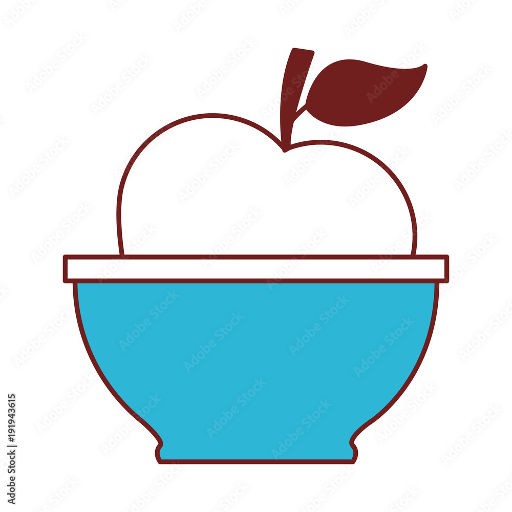 bowl with apple icon vector illustration design Stock Vector | Adobe Stock