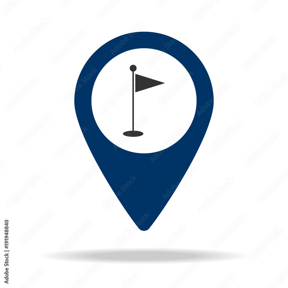 a place for playing golf in blue map pin icon. Element of map point for ...