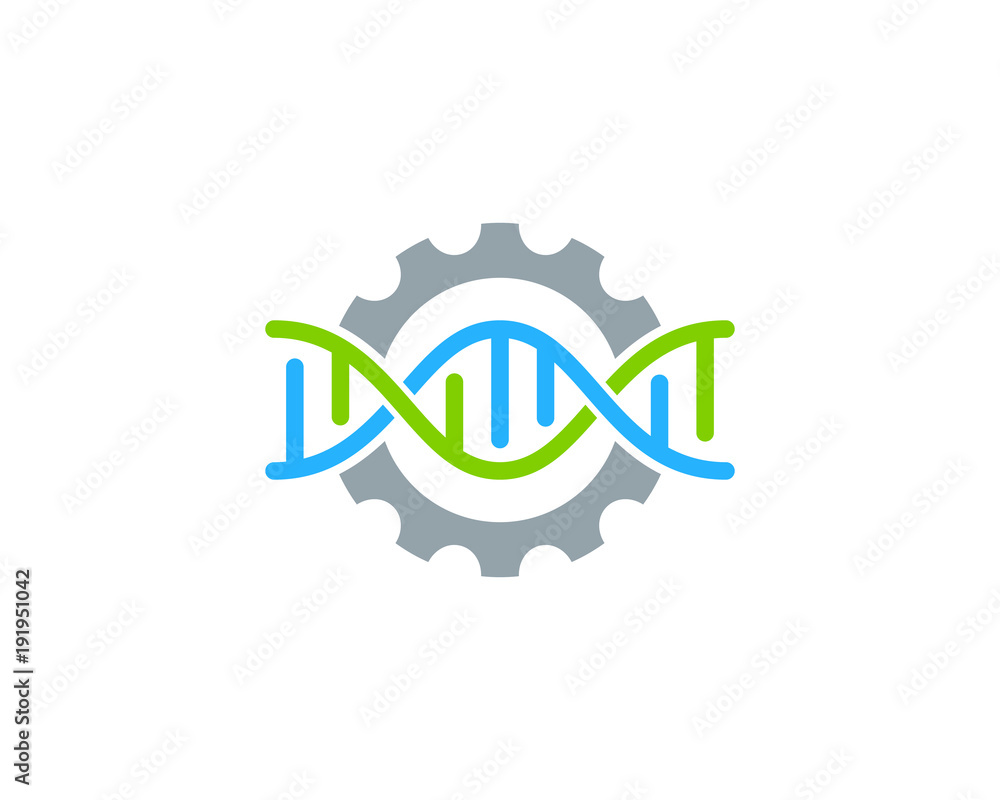 Dna Gear Icon Logo Design Element Stock Vector | Adobe Stock