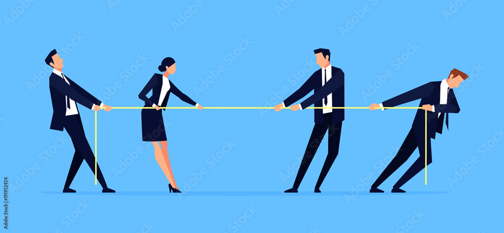 Businessmen are pulling rope. Stock Vector | Adobe Stock