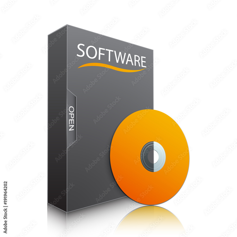 Software package and disc design, vector illustration Stock Vector ...