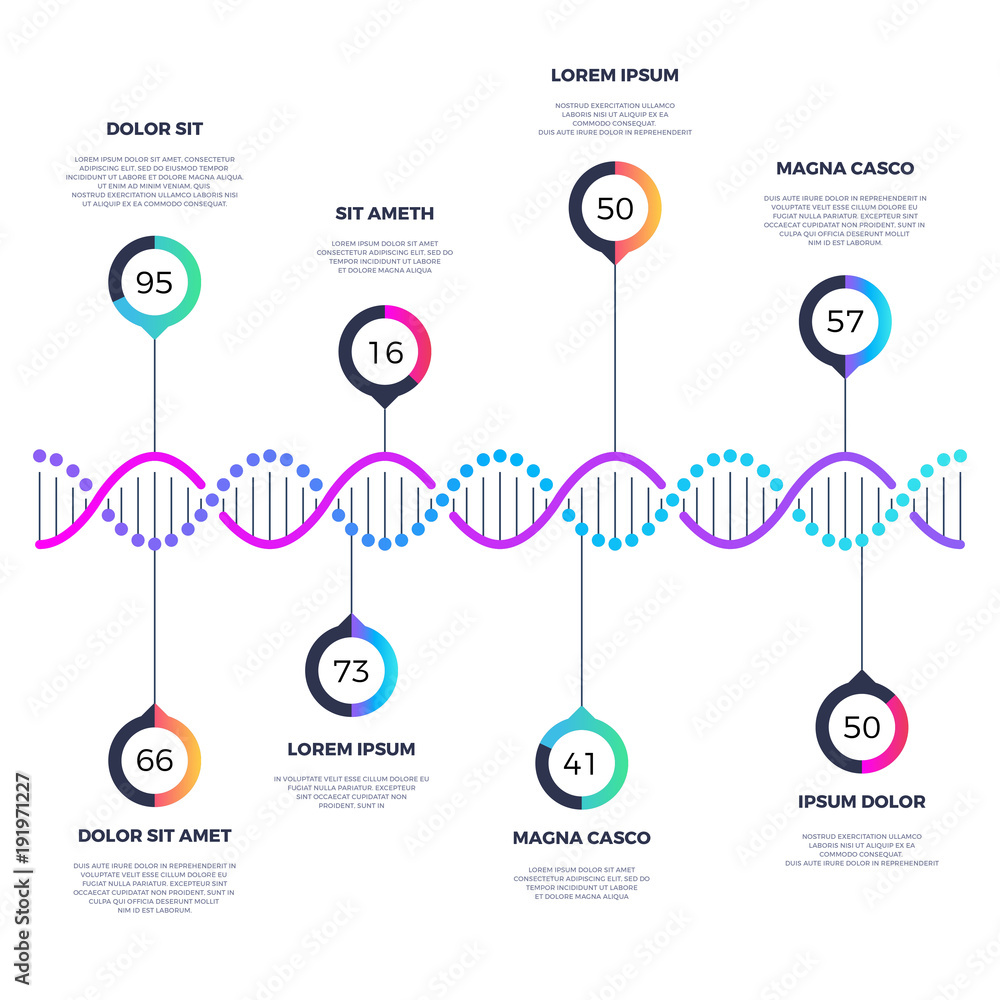Abstract dna molecule vector business infographic with options Stock ...