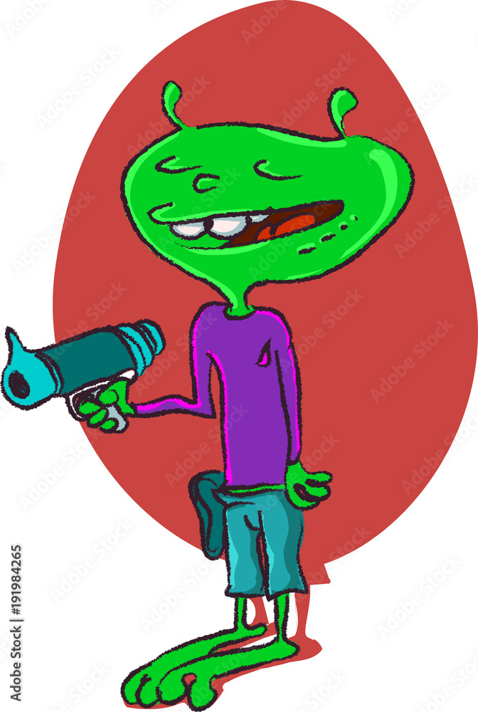 Alien With Gun Clipart