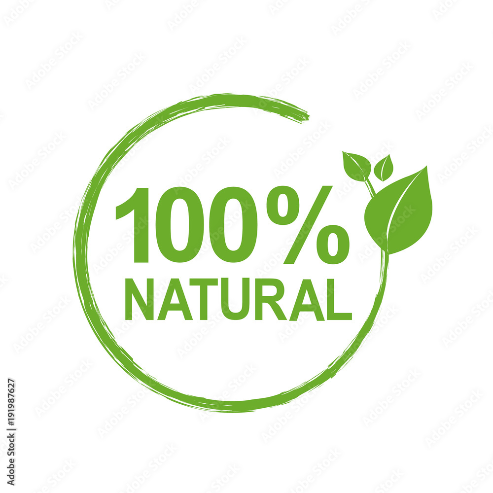 100% Natural Logo Symbol vector de Stock | Adobe Stock