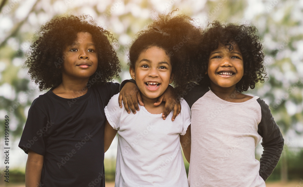 Children Friendship Togetherness Smiling Happiness Concept.Cute african ...