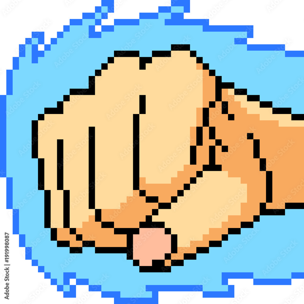 vector pixel art hand gesture punch Stock Vector | Adobe Stock