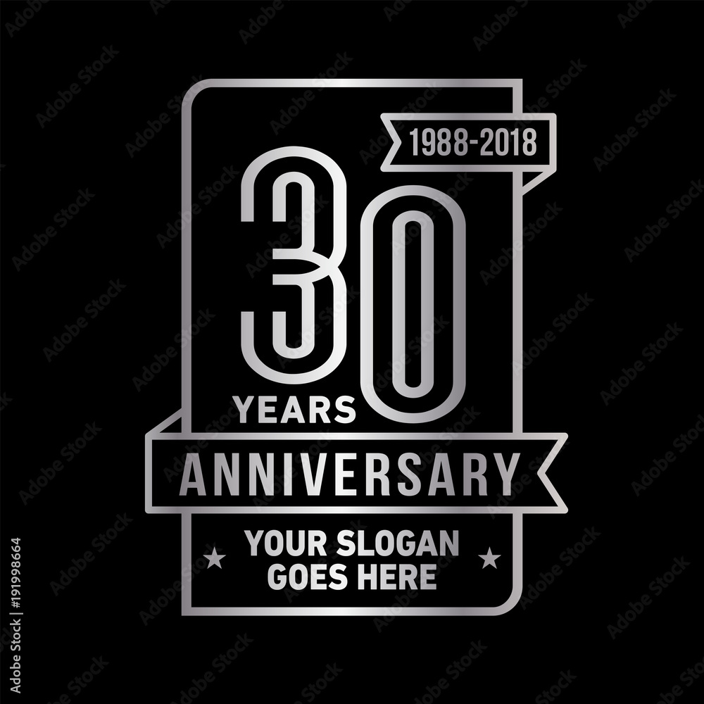 30th anniversary logo. Vector and illustration. Stock Vector | Adobe Stock