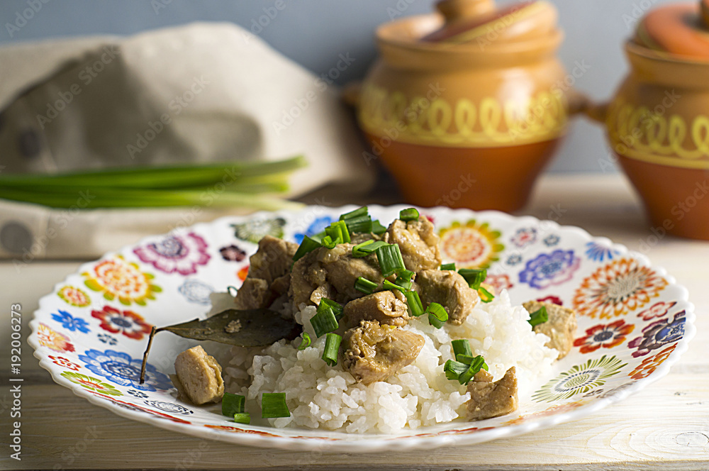 For the Filipino adobo, chicken, rice Stock Photo | Adobe Stock