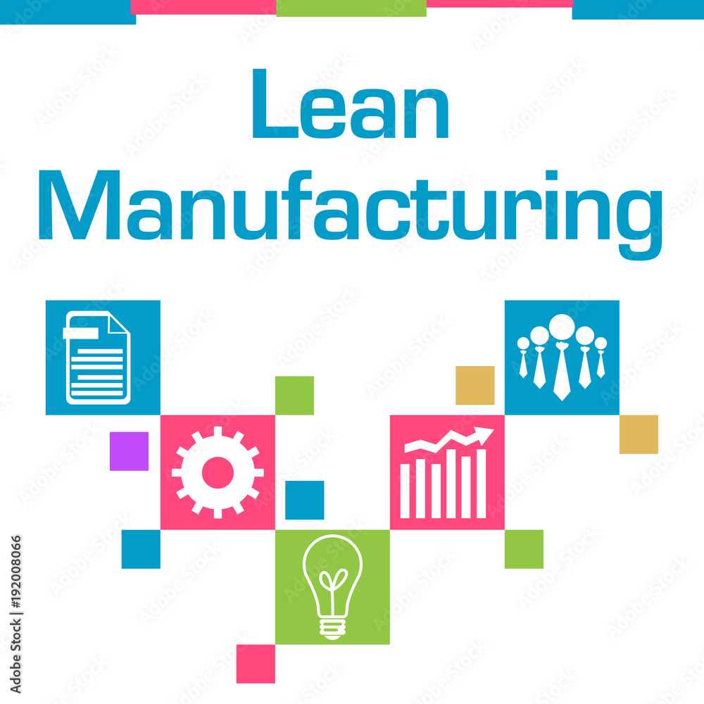 Lean Manufacturing Colorful Squares Symbols Stock Illustration | Adobe ...