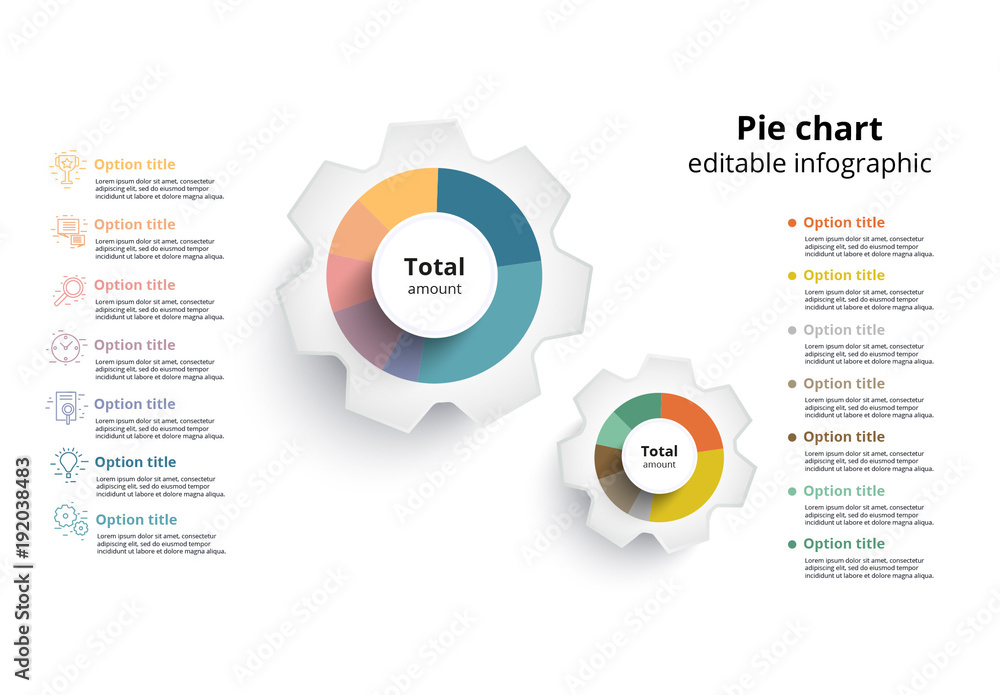Colorful Pie Chart Infographic 2 Stock Template | Adobe Stock
