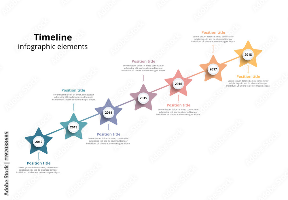 Colorful Diagonal Timeline Infographic Layout Stock Template | Adobe Stock