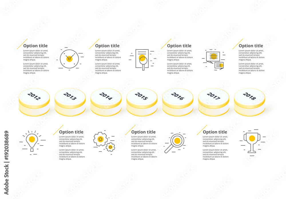 Colorful Horizontal 3D Timeline Infographic Layout Stock Template ...