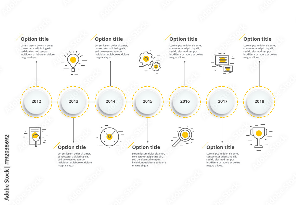 Colorful Horizontal Timeline Infographic Layout Stock Template | Adobe ...