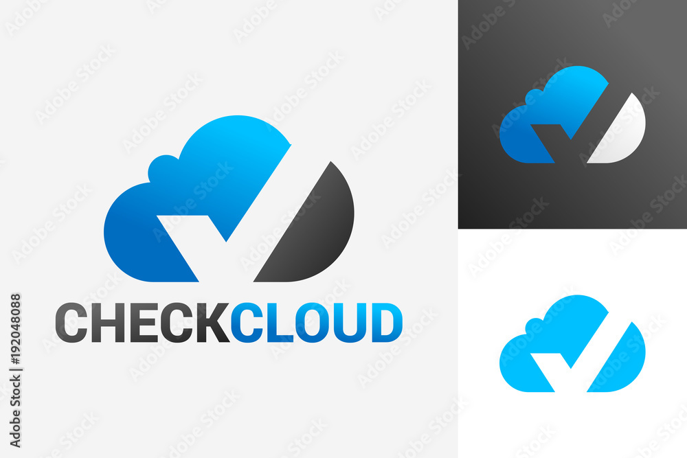 Check Cloud Logo Template Design Vector, Emblem, Design Concept ...