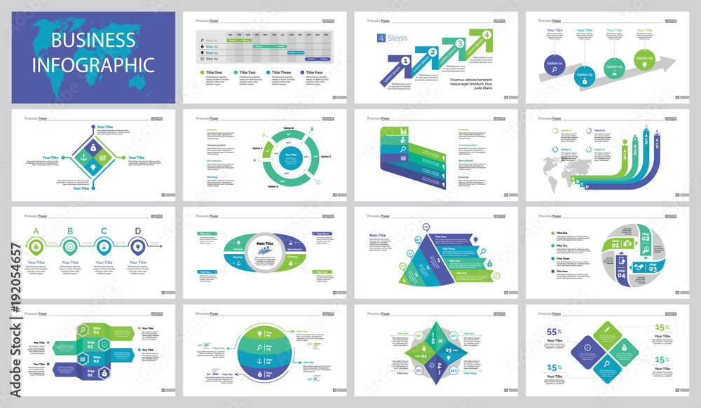 Successful Strategy Slide Templates Set Stock Vector | Adobe Stock