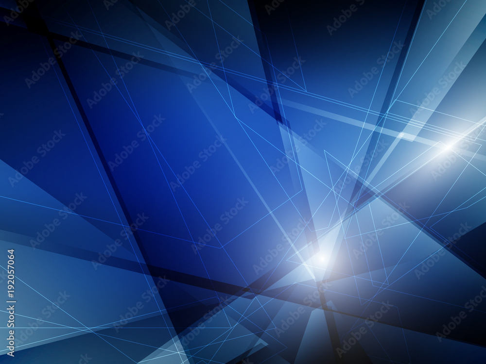Abstract blue technology background. Shards of broken glass. Vector ...