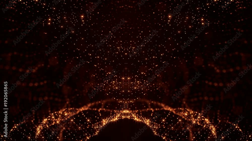 3d rendering background with particles with depth of field. Loop ...