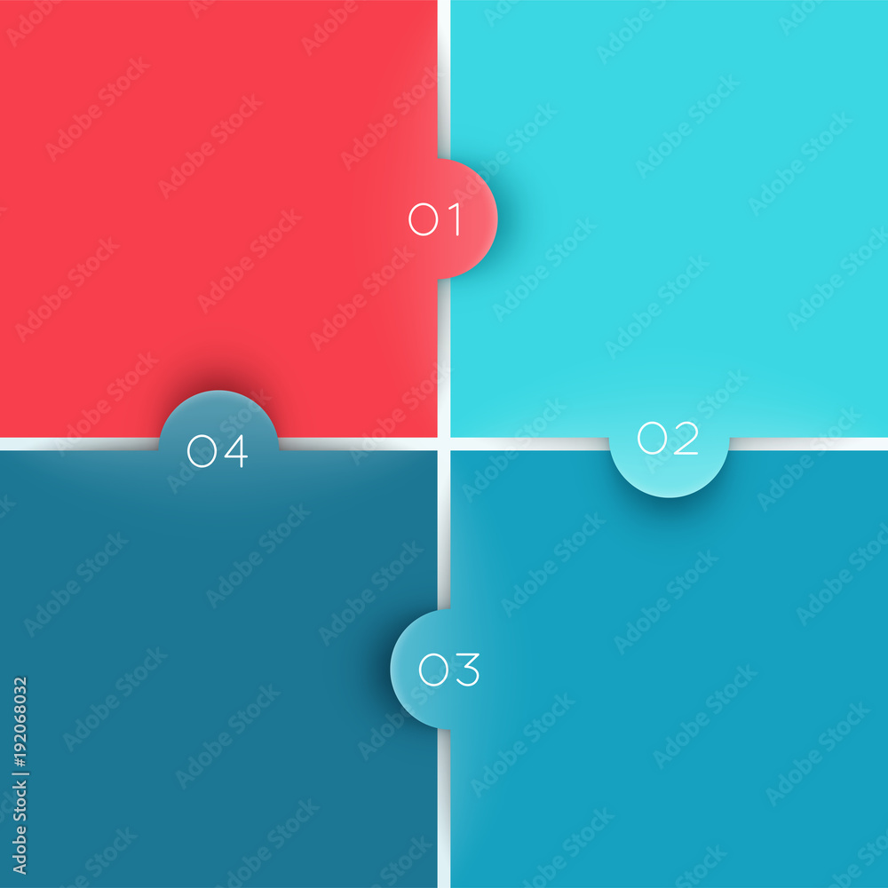Square Steps Flat Background Numbers 1 to 4 Vector Stock Vector | Adobe ...