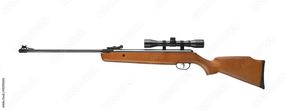 Air rifle wiht sniper scope Stock Photo | Adobe Stock