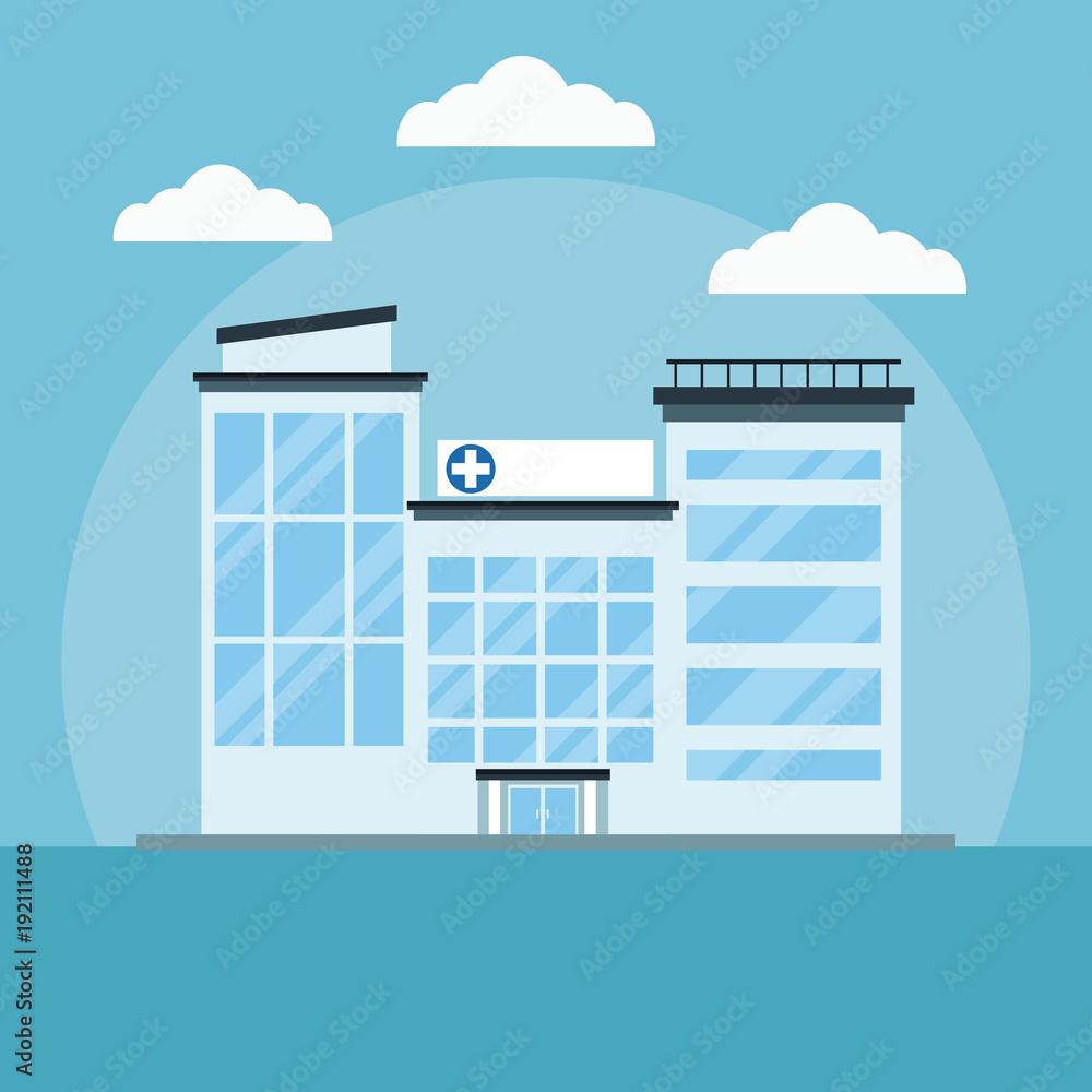 Hospital building cartoon icon vector illustration graphic design ...