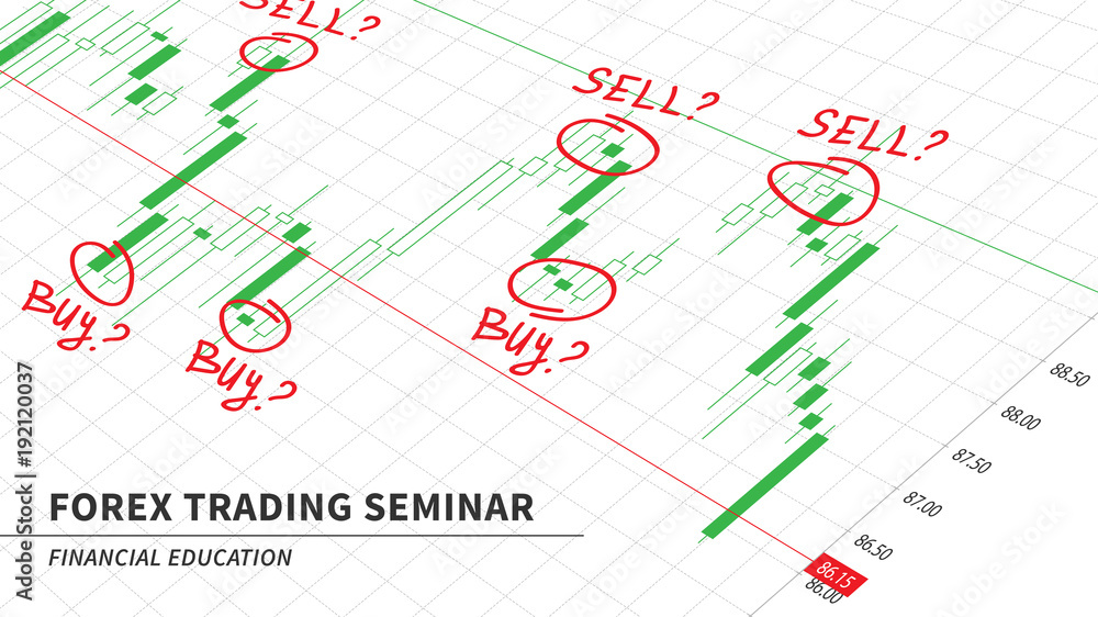 Stock market chart with hand drawn notes vector illustration. Stock ...