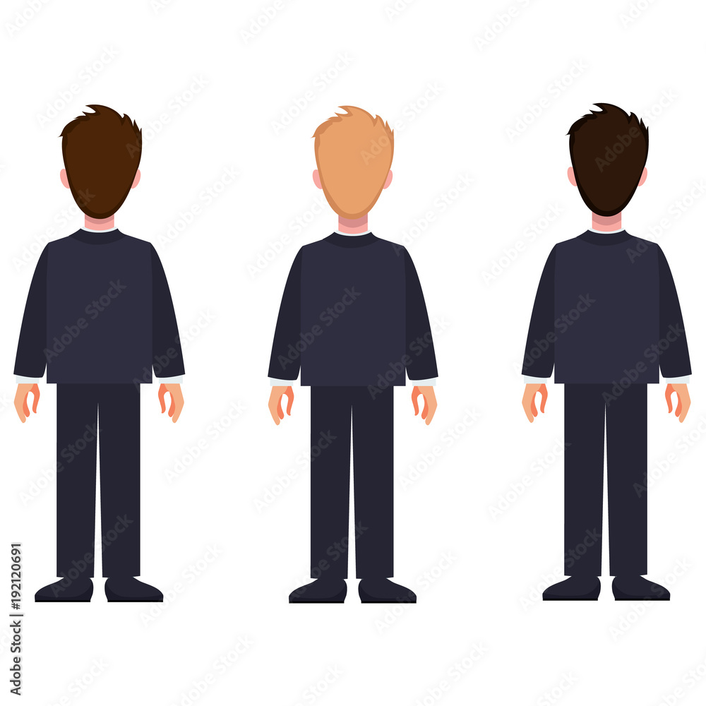 Man Constructor Set of Cartoon Characters in Suit Stock Vector | Adobe ...