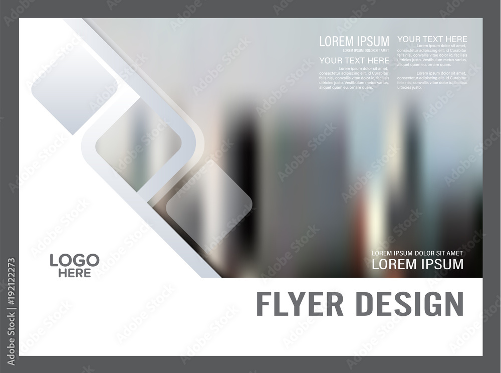 Black and white flyer design template. Annual Report Leaflet cover ...