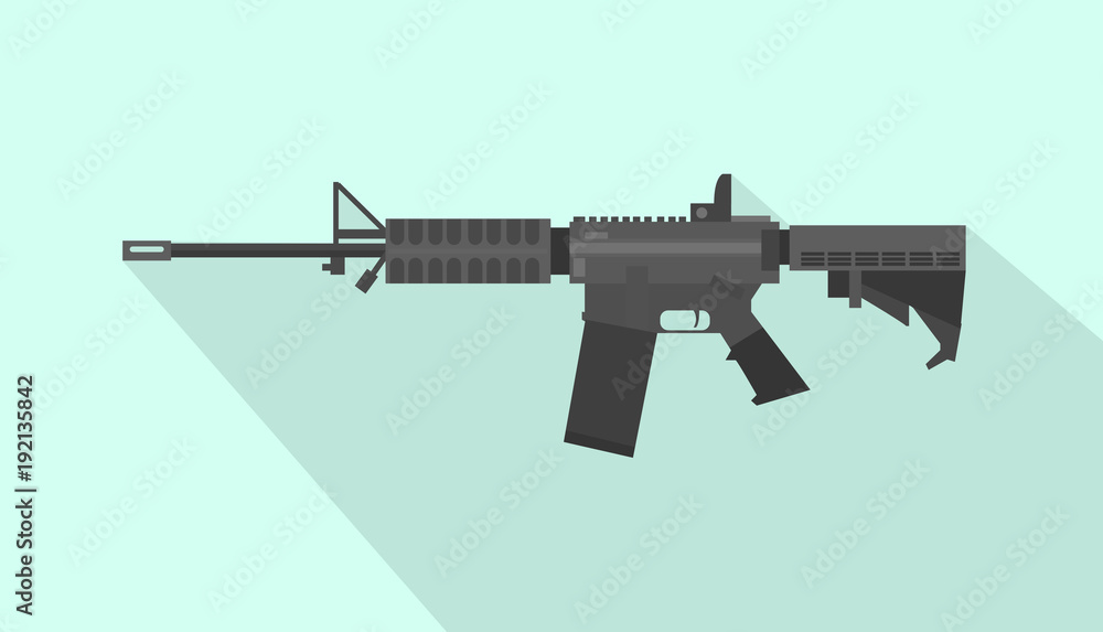 m4 carbine riffle gun with flat style and long shadow Stock Vector ...