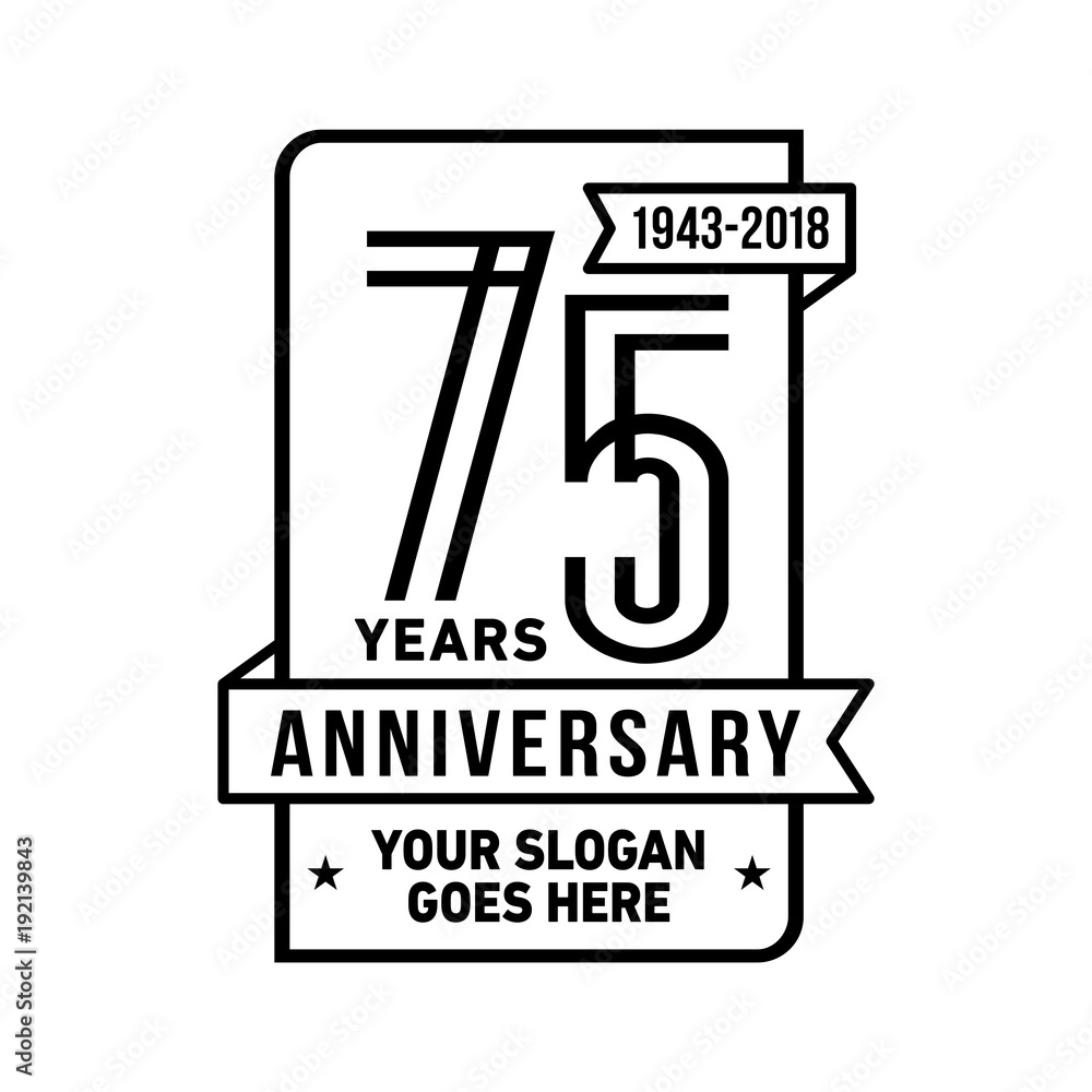 75th anniversary logo. Vector and illustration. Stock Vector | Adobe Stock