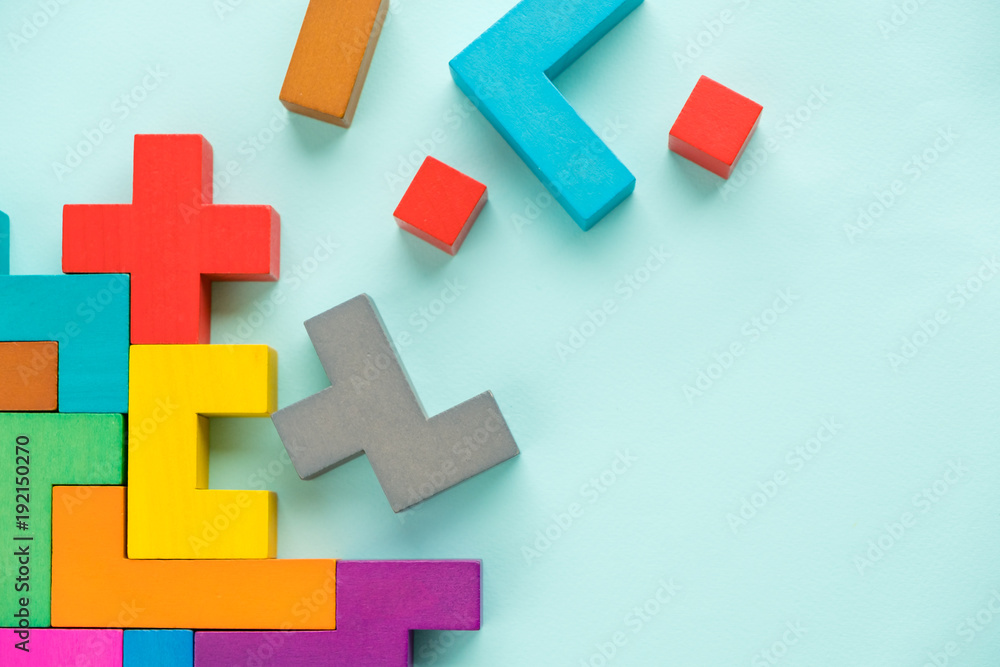 Puzzle on boards team business concept. IQ test. Choose correct answer ...