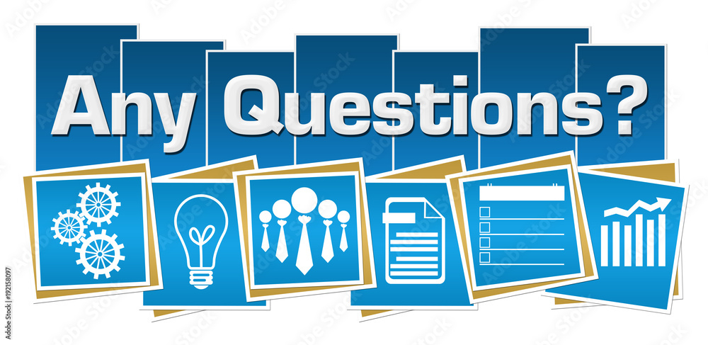 Any Questions Business Symbols Blue Squares Stripes Stock Illustration ...