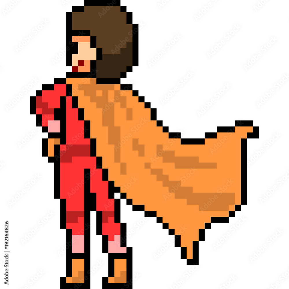 vector pixel art superhero Stock Vector | Adobe Stock