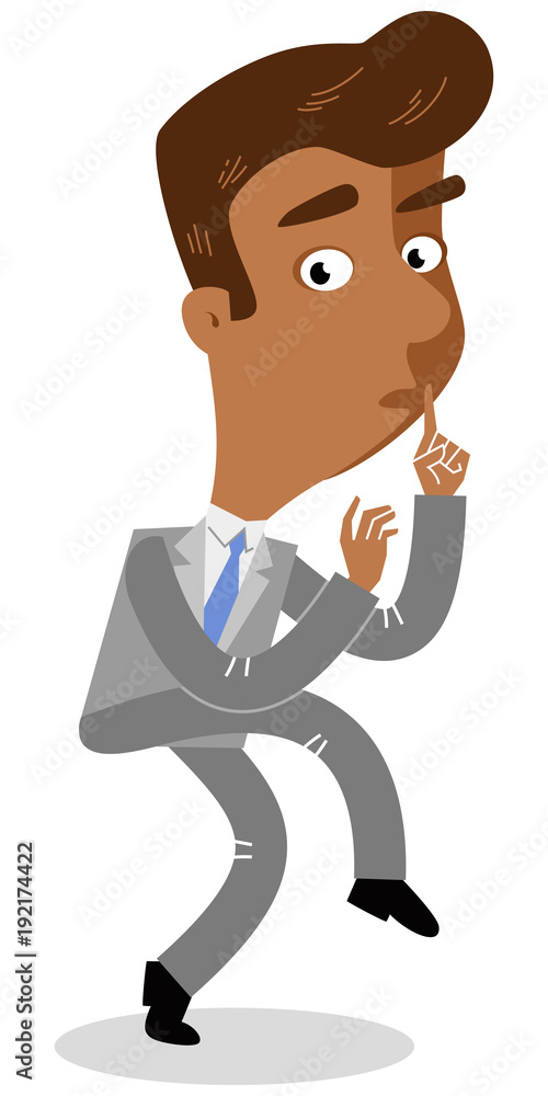 Vector illustration of an asian sneaking and tiptoeing cartoon ...