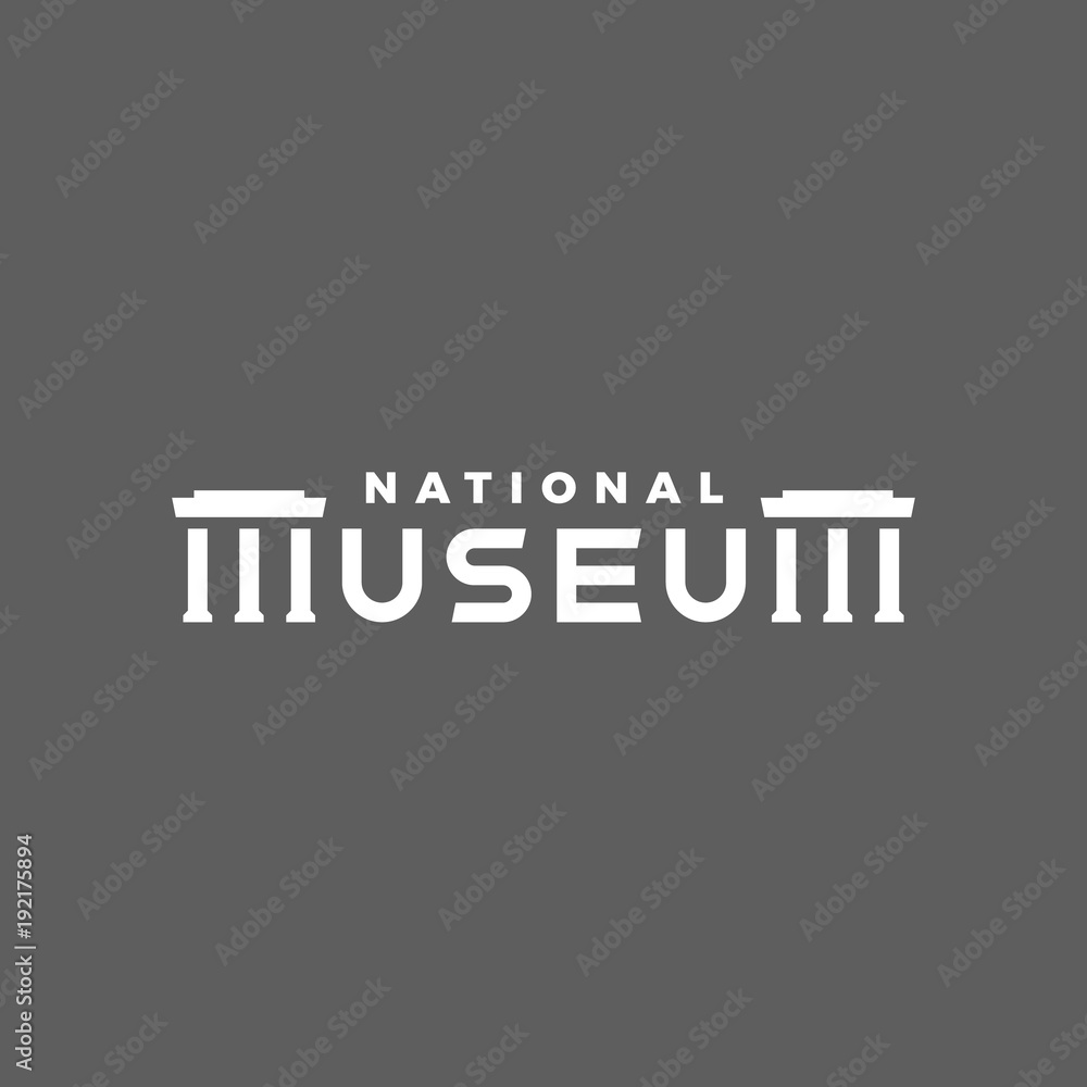 Museum vector text logo. Text design template for stylized text ...
