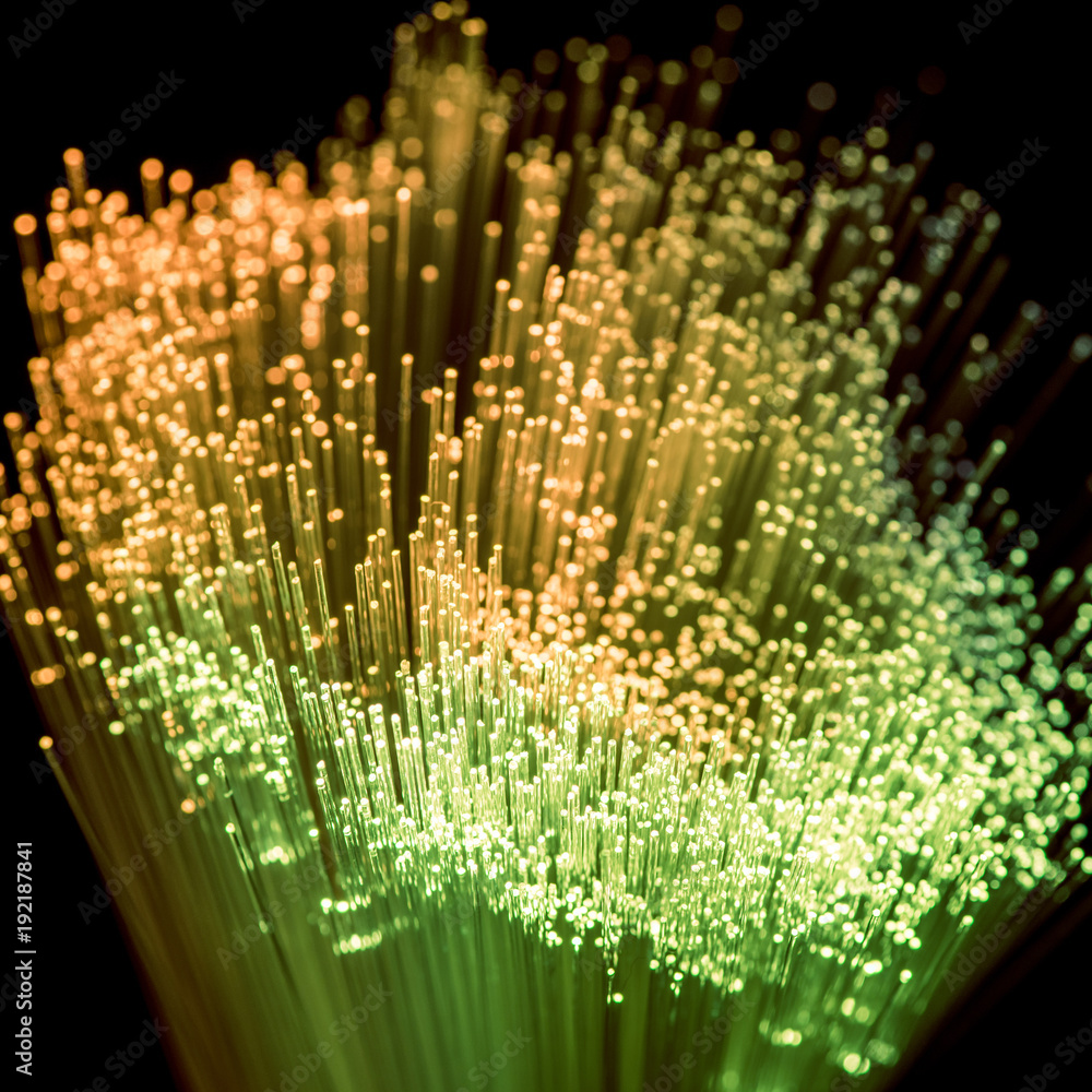 glowing green and yellow fiber optics texture Stock-Foto | Adobe Stock