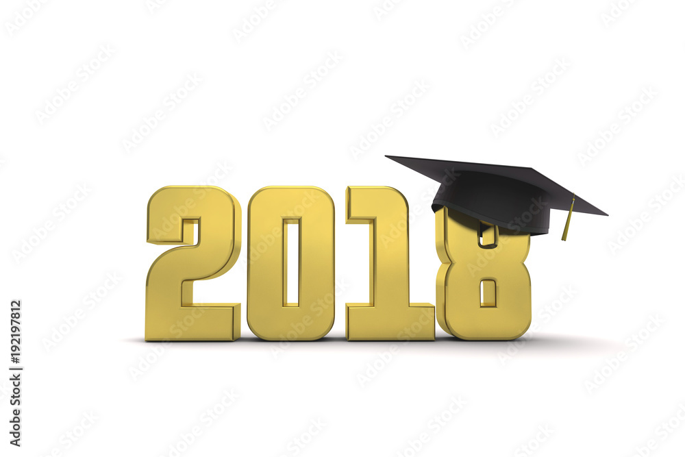 2018 graduation education message. 3D Rendering Stock Illustration ...
