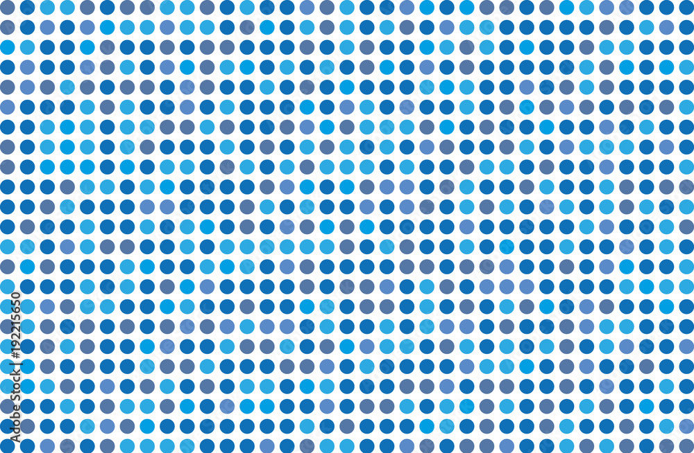 Dotted background with circles, dots, point Different shades of blue ...