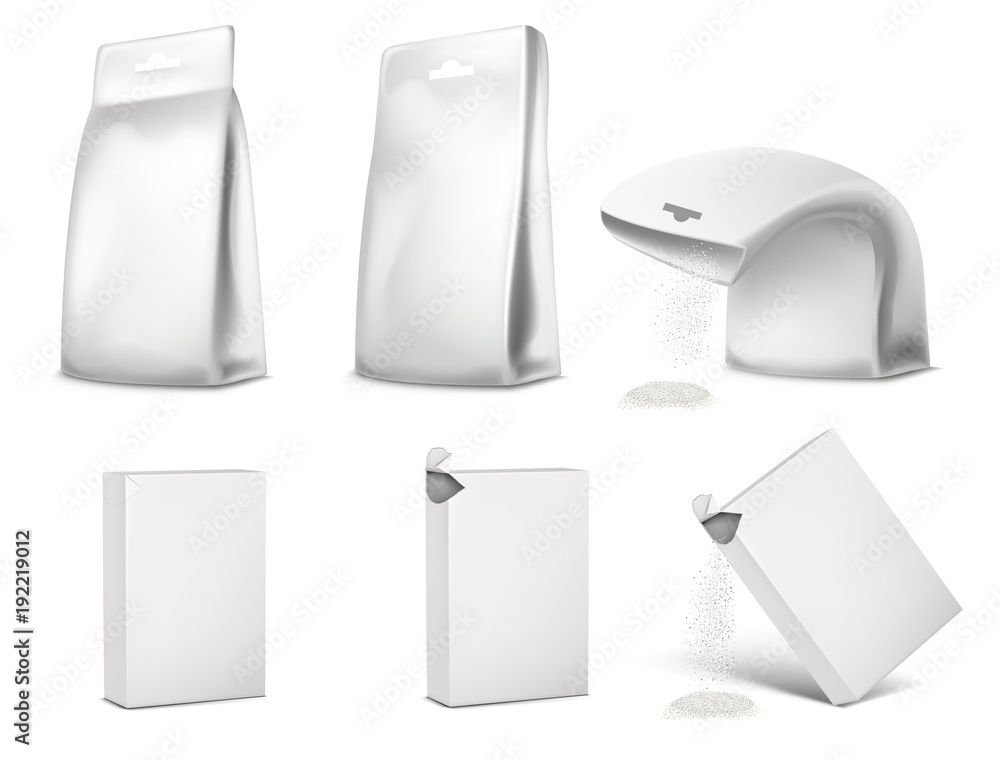 Vector illustration of blank white packaging, package design. Template ...