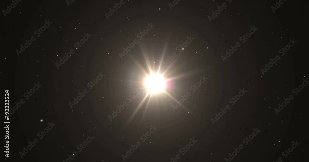 Flying Past Stars Moon Earth Zoom Into Glowing Sun in Outer Space 4K ...