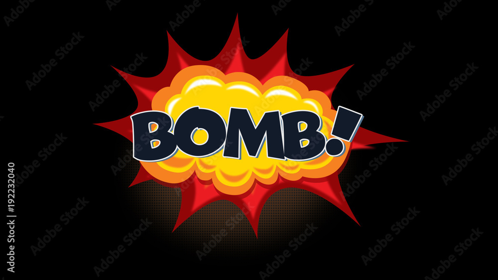 Comic Bomb Cloud Title Stock Template | Adobe Stock
