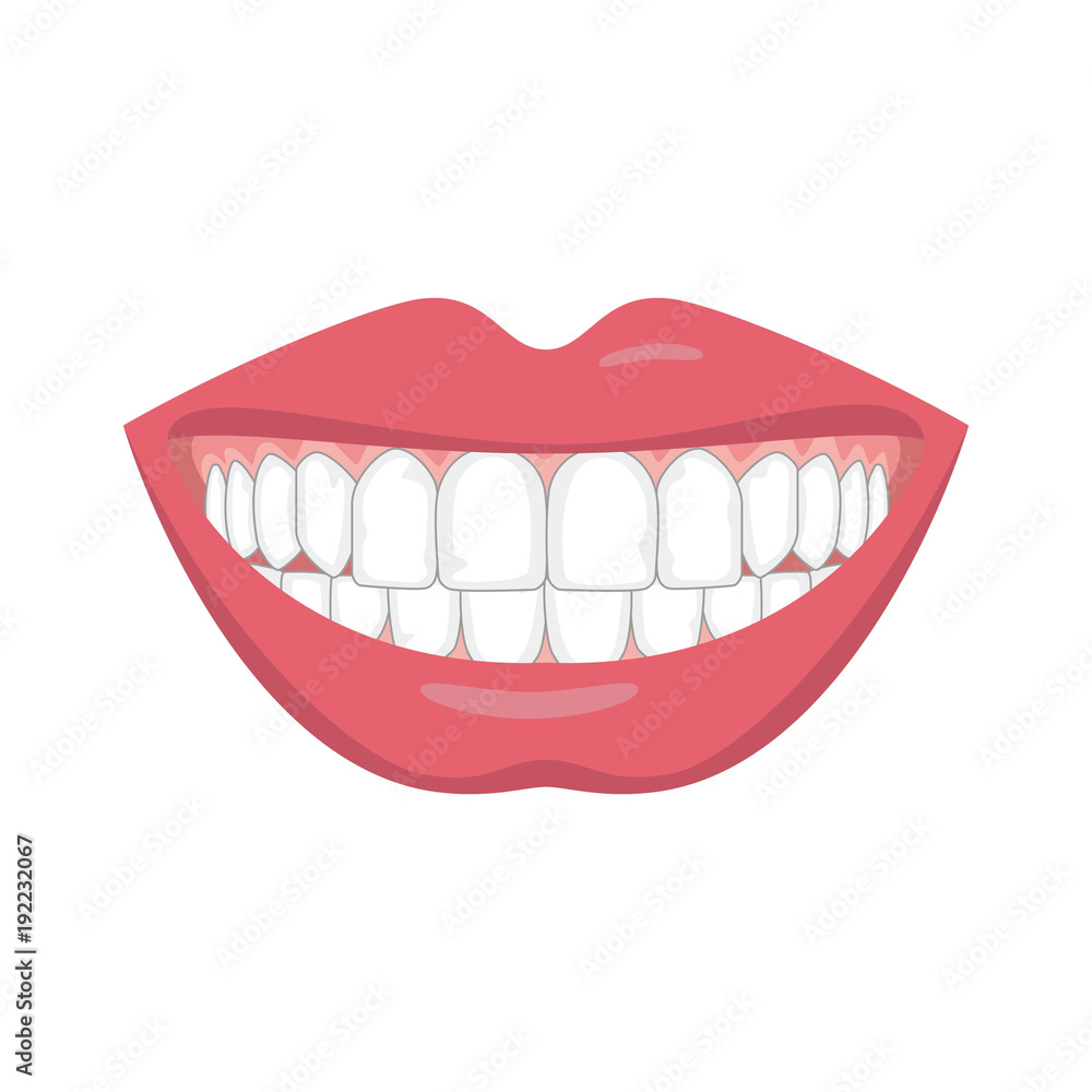 Beautiful smile with white teeth. Stock Vector | Adobe Stock