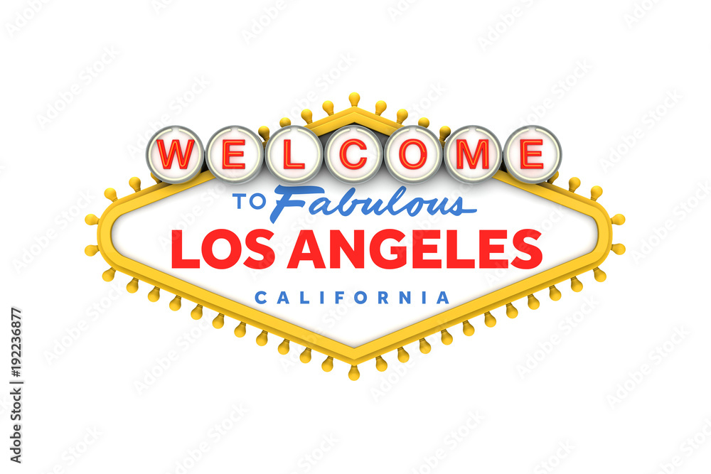 Welcome to Los Angeles, California sign in classic las vegas style ...