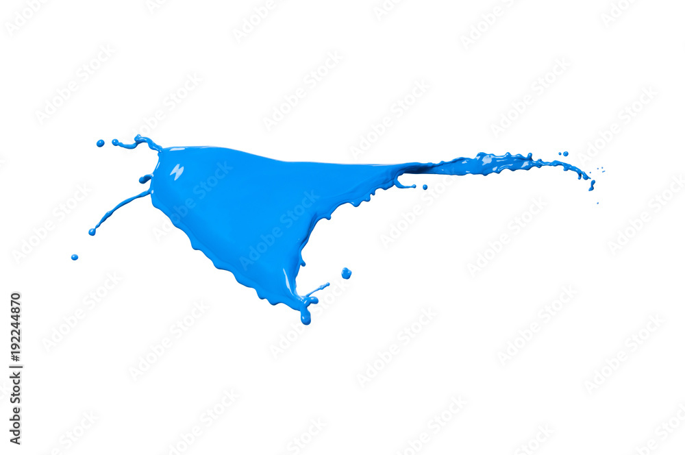 Blue paint splash isolated on white background Stock Illustration ...