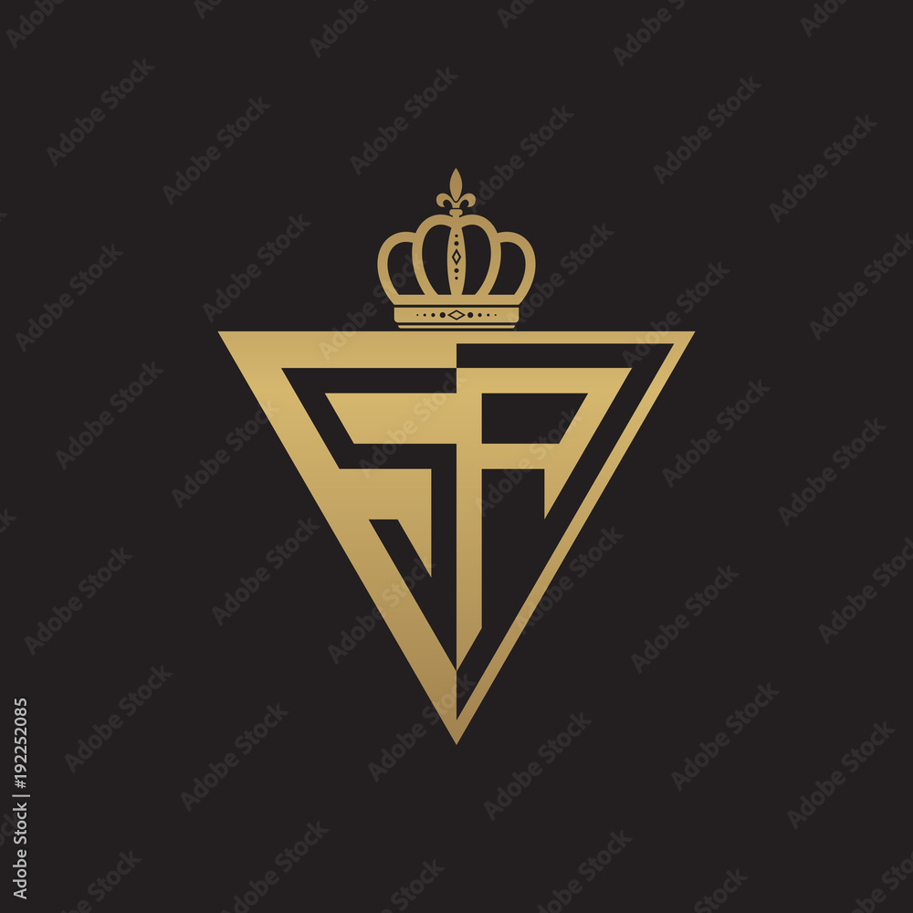 initial two letter half logo triangle gold Stock Vector | Adobe Stock