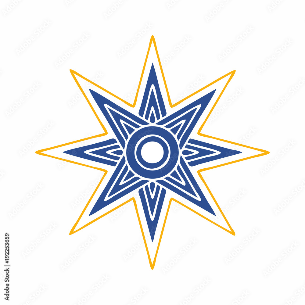 Vector illustration: The Star of Ishtar, Symbol of Inanna, also called ...