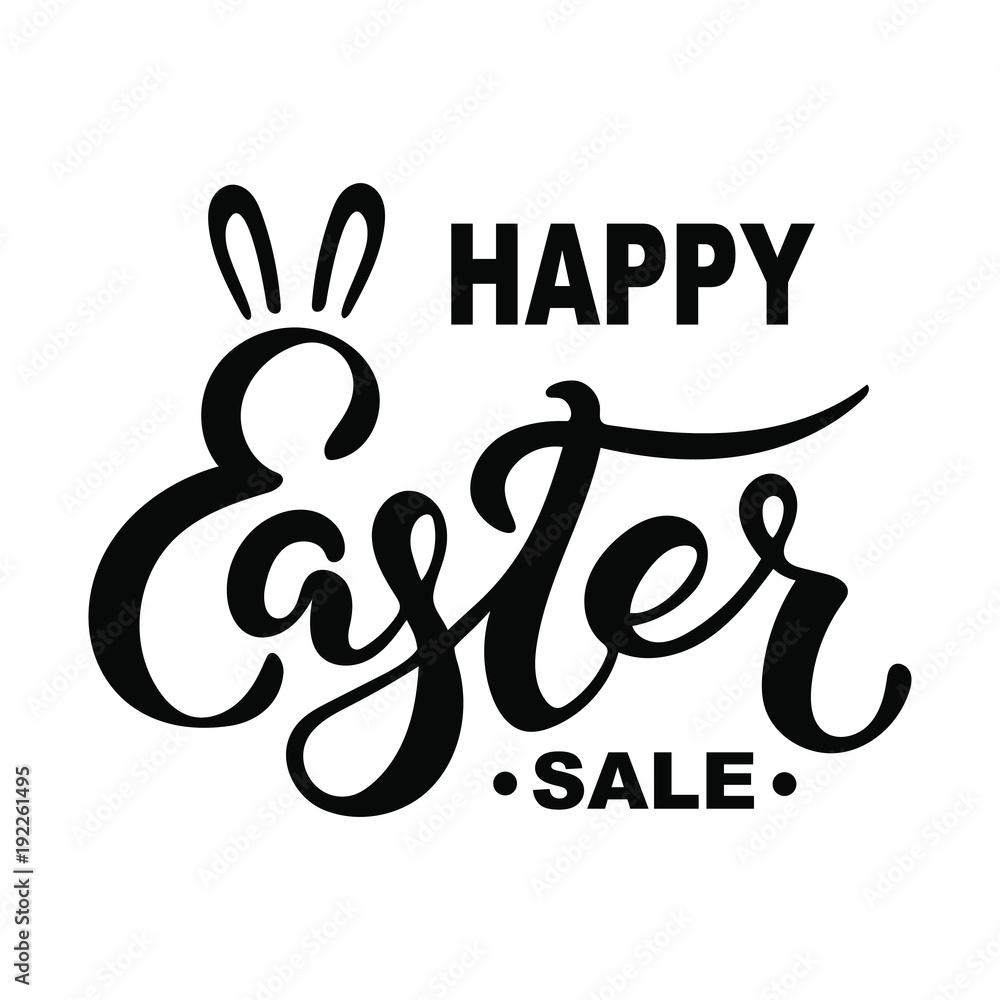 Happy Easter Sale text isolated on background. Hand drawn lettering ...