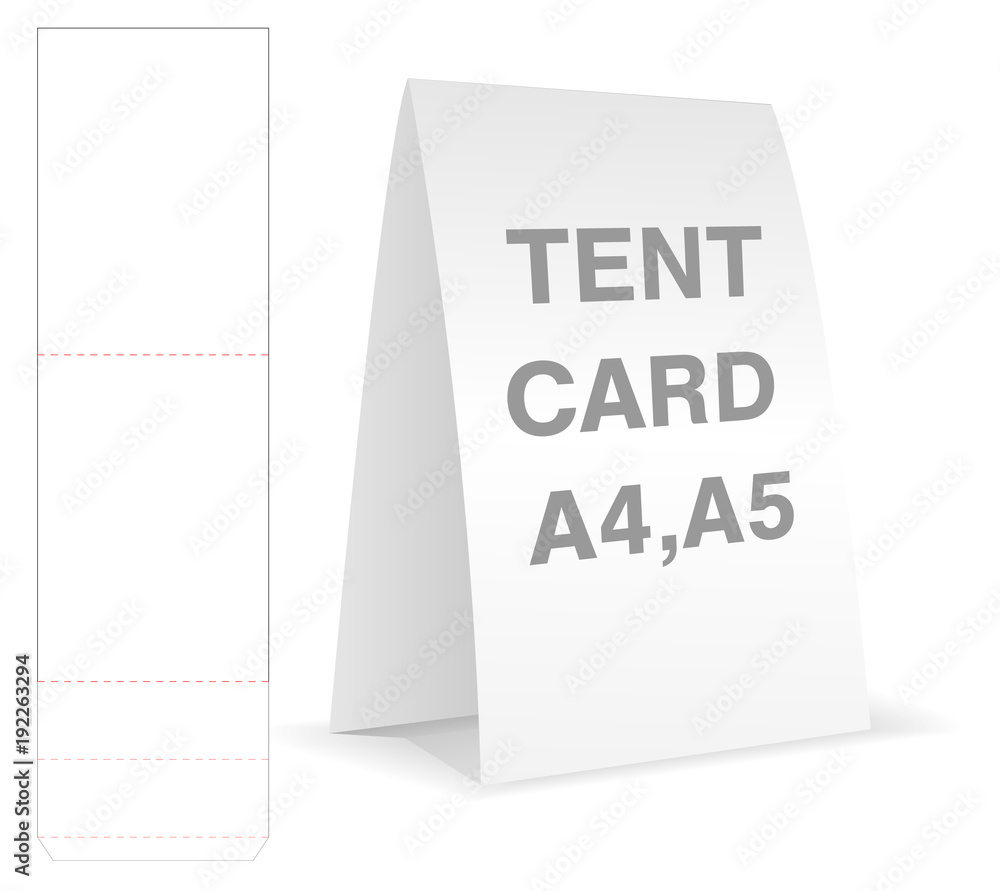 tent card die cut mock up template vector Stock Vector | Adobe Stock