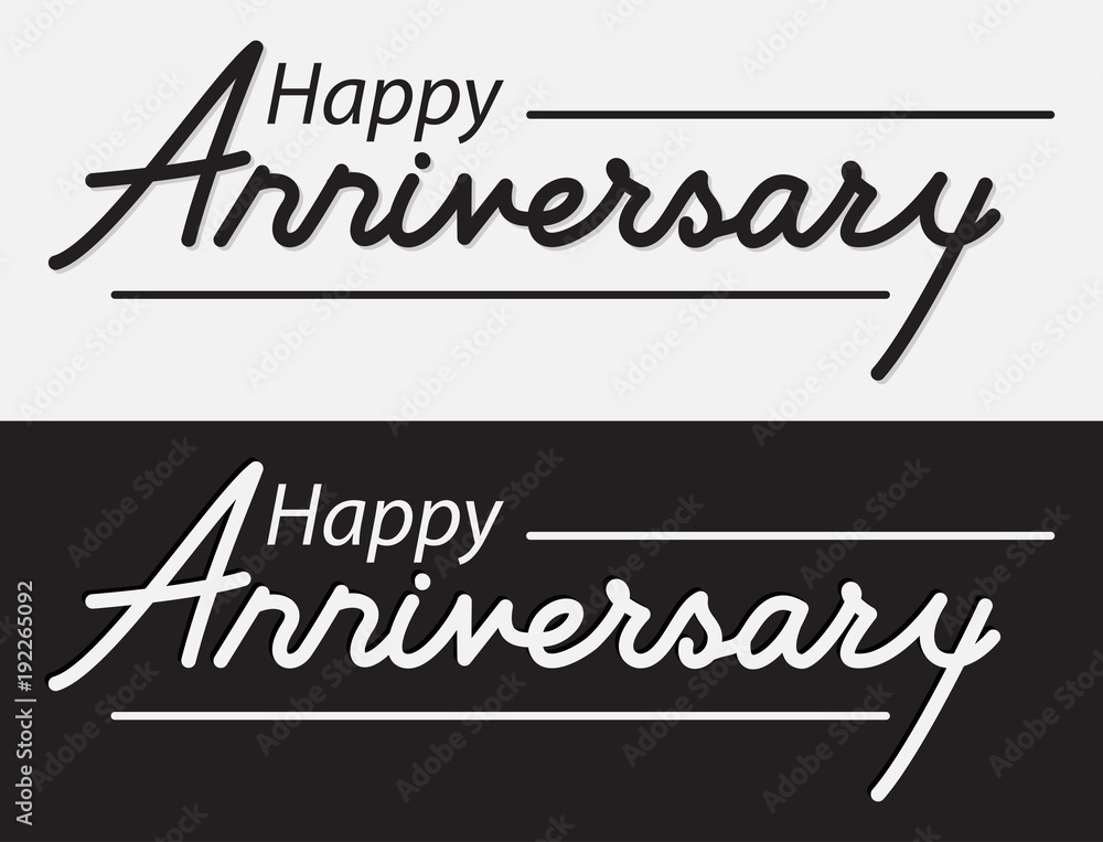 Happy anniversary lettering design Stock Vector | Adobe Stock