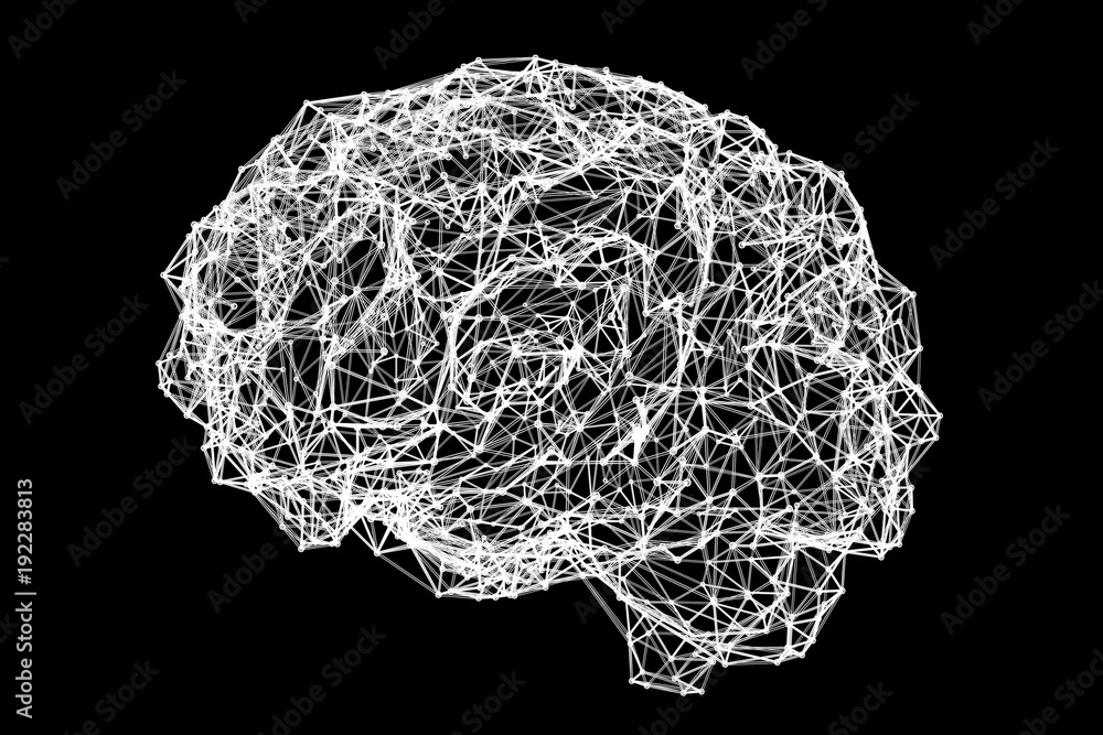 Human brain made of neuronal network, conceptual image, 3D illustration ...