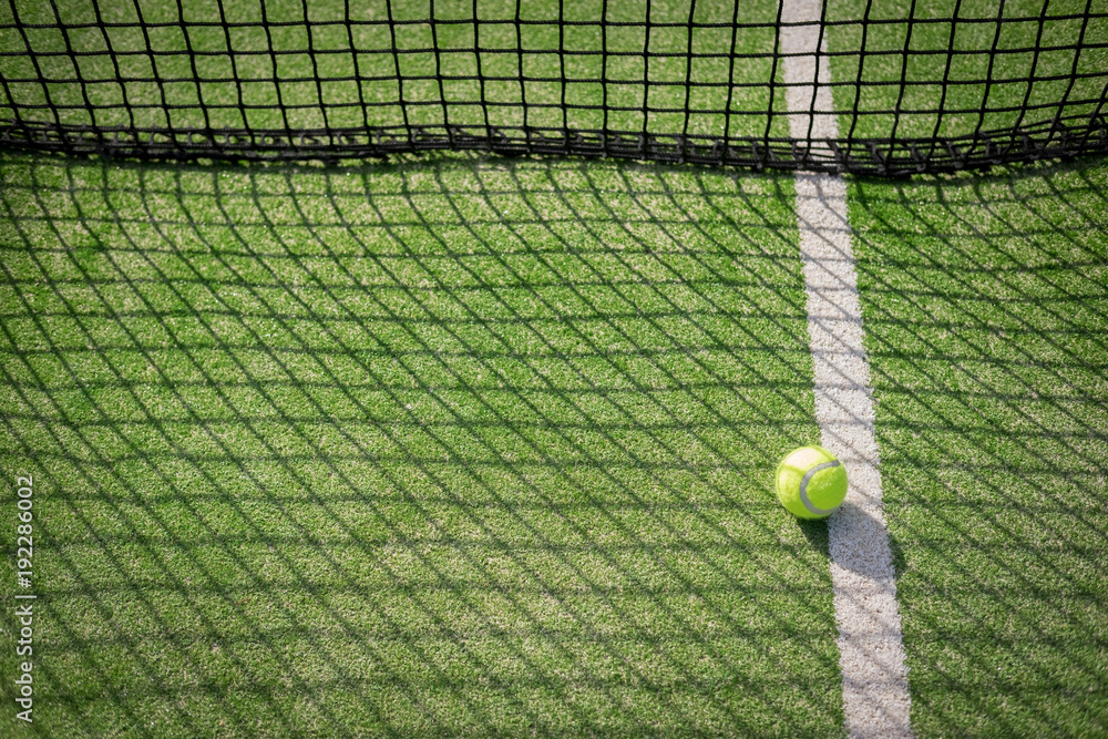Paddle tennis court and net with a ball Stock Photo | Adobe Stock